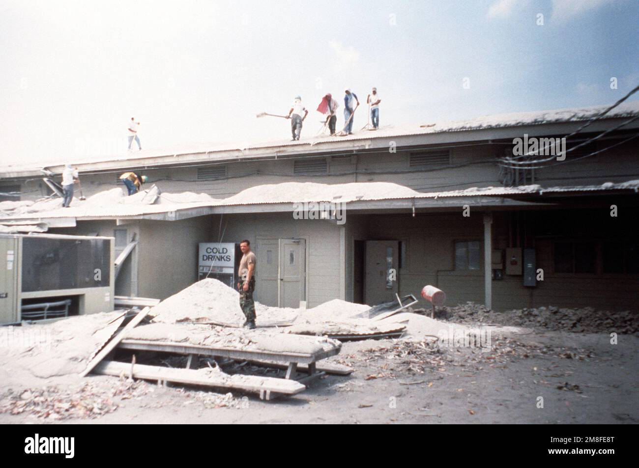 The roof of the Cubi Point chapel is collapsed from the weight of four ...