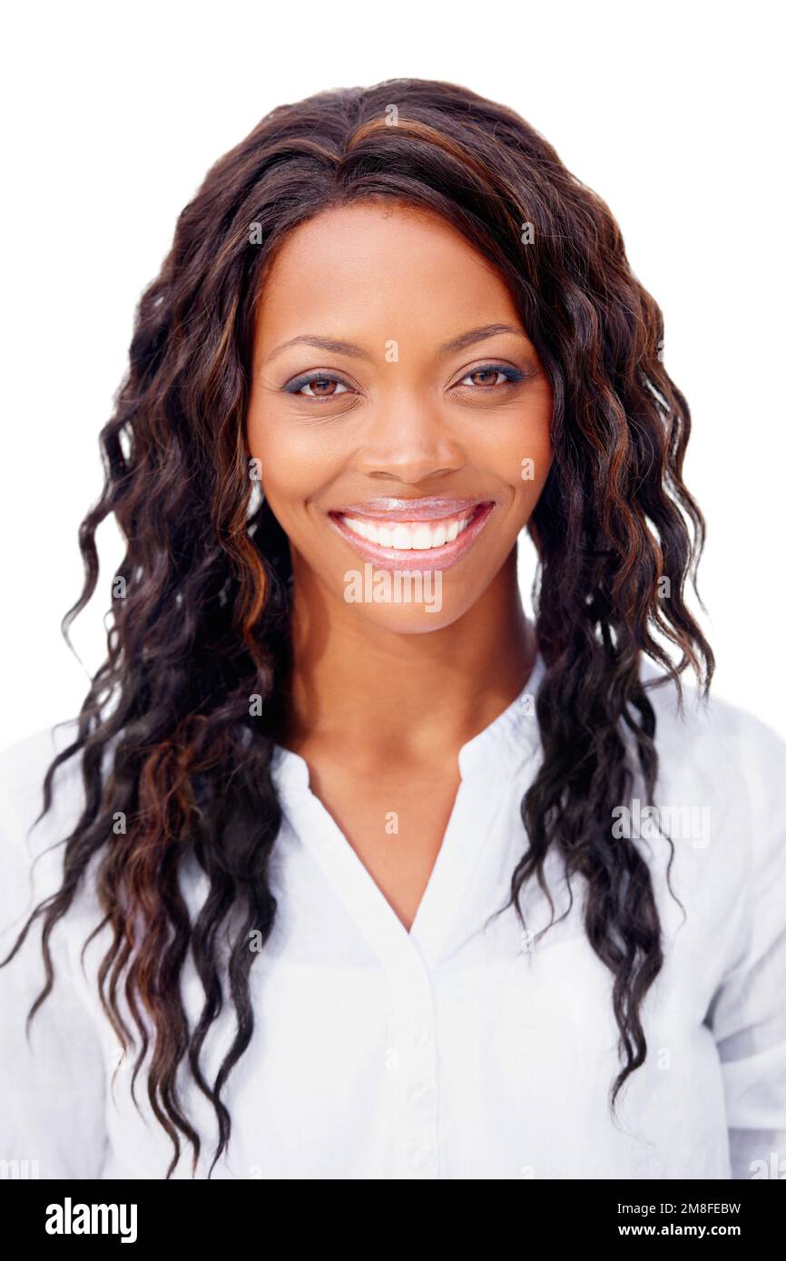 Shes got a fabulous smile. Cropped view of a pretty african american ...