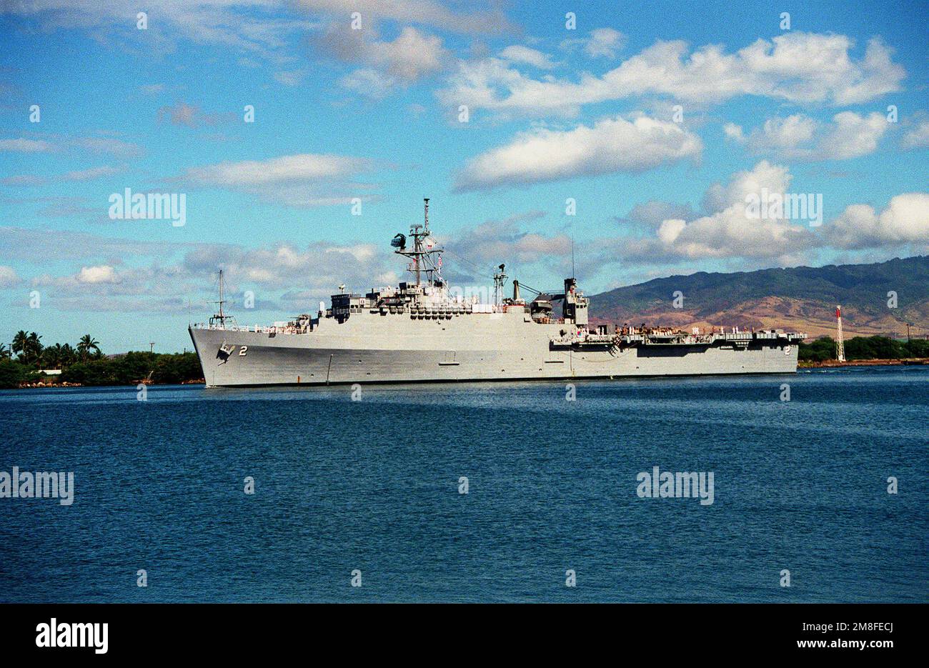 The amphibious transport dock USS VANCOUVER (LPD-2) departs from the ...