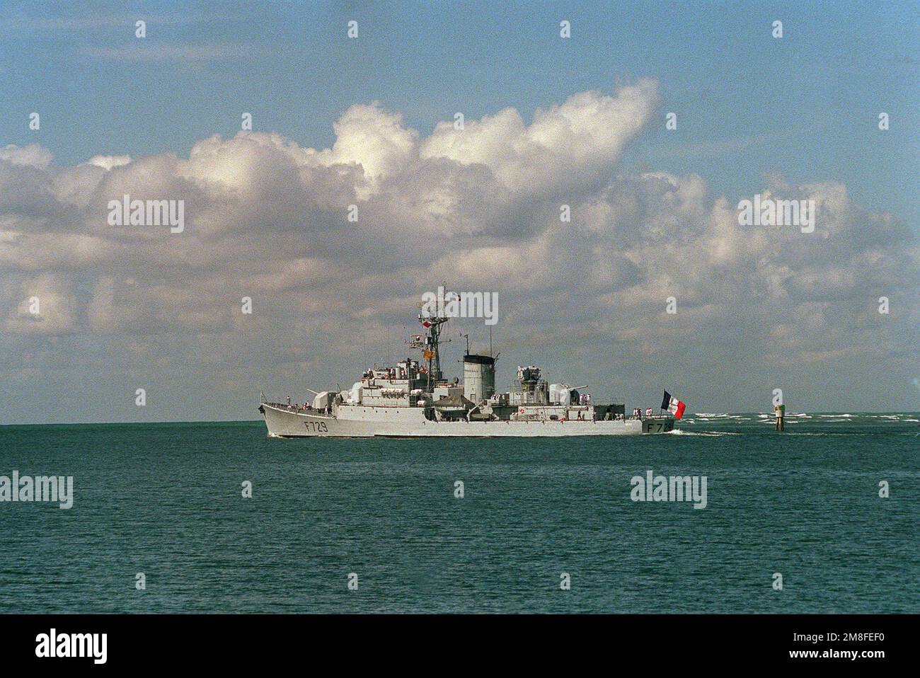 The French frigate FS BALNY (F-729) heads out to sea after a visit to ...