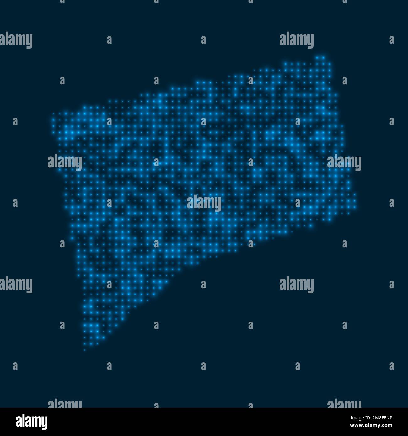 Connecticut dotted glowing map. Shape of the US state with blue bright ...