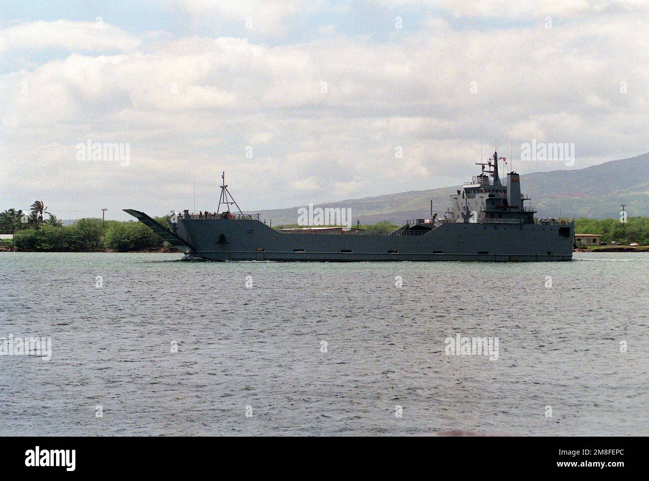 A port beam view of the U.S. Army's logistic support vessel GEN BREHON ...