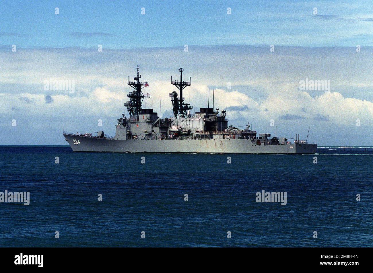 A port view of the destroyer USS PAUL F. FOSTER (DD-964) underway off ...