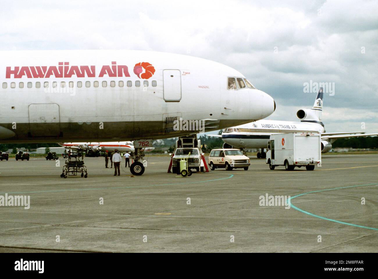 Civilian aircraft crowd the flight line after transporting hundreds of ...