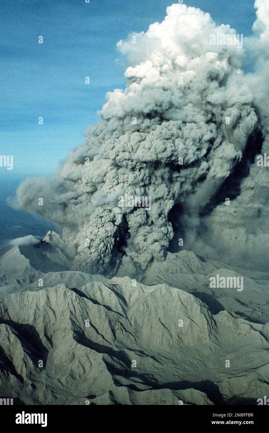 Smoke billows from Mount Pinatubo as the volcano erupts for the first ...