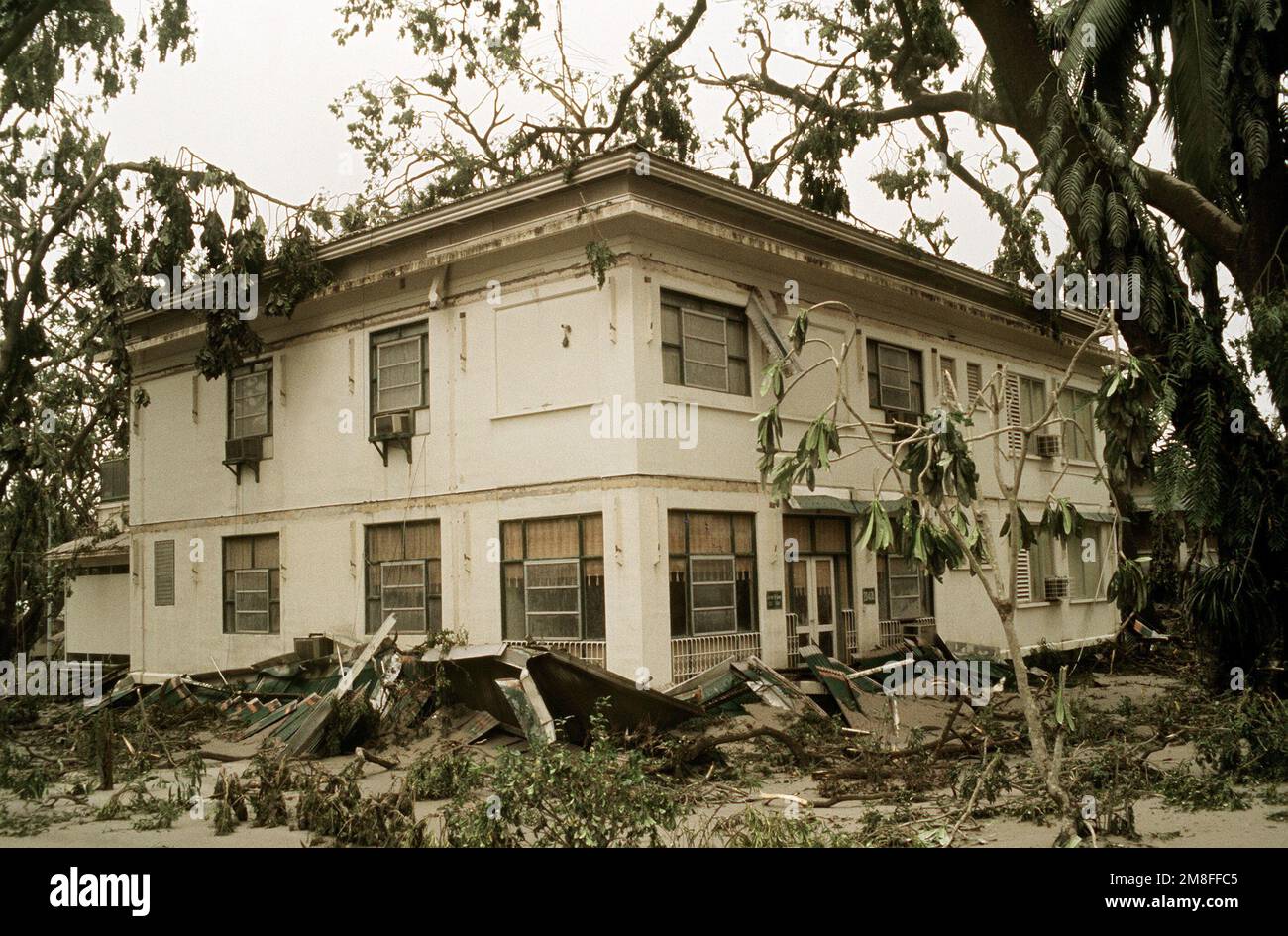 A view of a home in the senior officers housing area, showing the ...