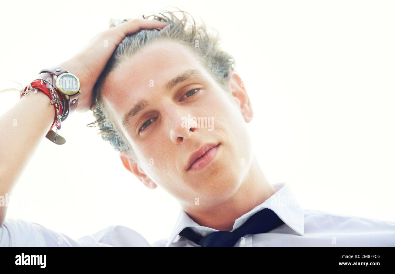 He doesnt have to work to be that cool. Low angle portrait of a ...