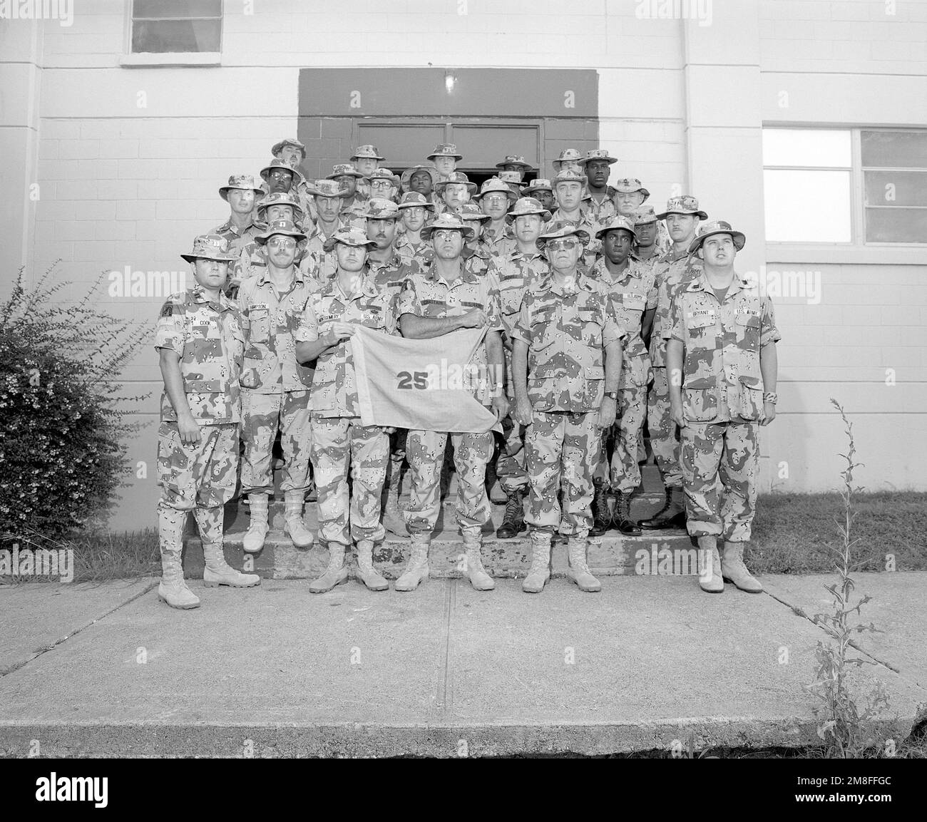 A group portrait of the soldiers of the 25th Combat Support Center ...