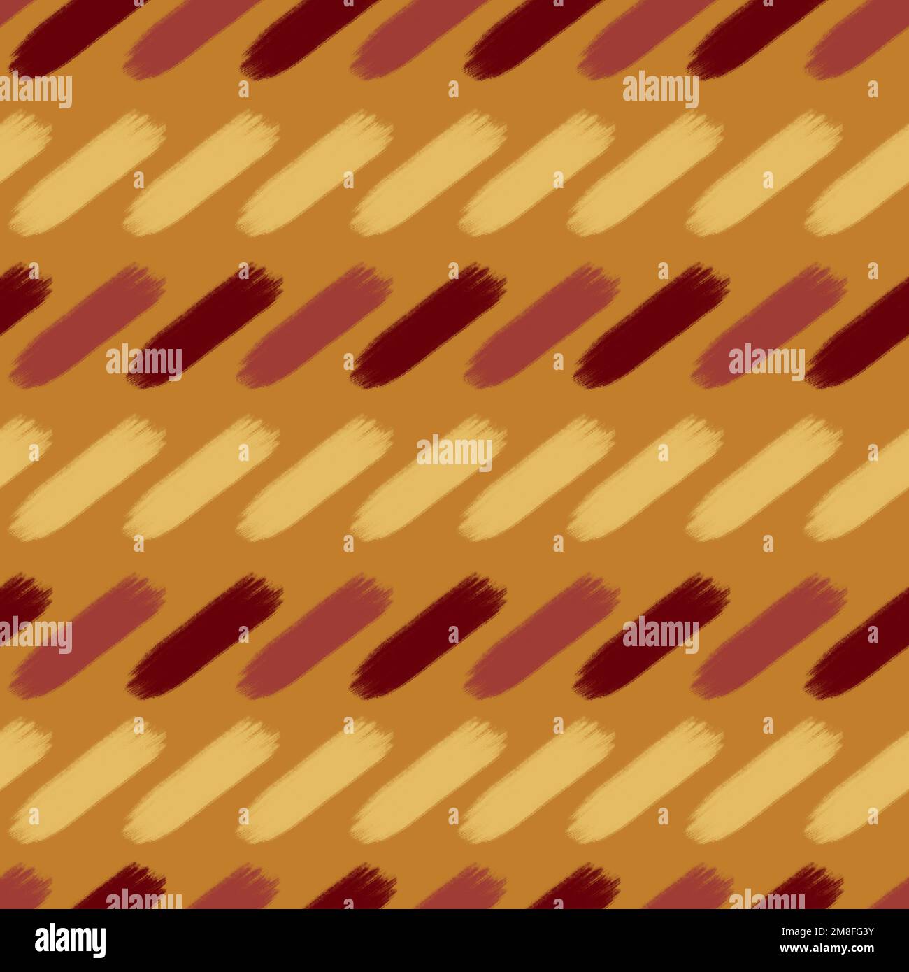 Brush stroke seamless pattern. Red yellow monochrome striped pattern ...