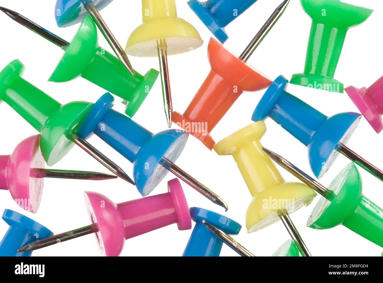 Different color push pins background Stock Photo - Alamy
