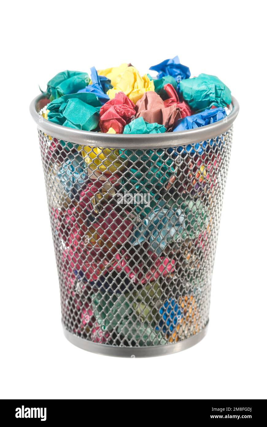 Waste paper basket on white Stock Photo - Alamy