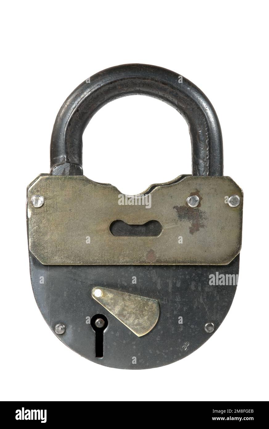 An old iron lock on white Stock Photo - Alamy