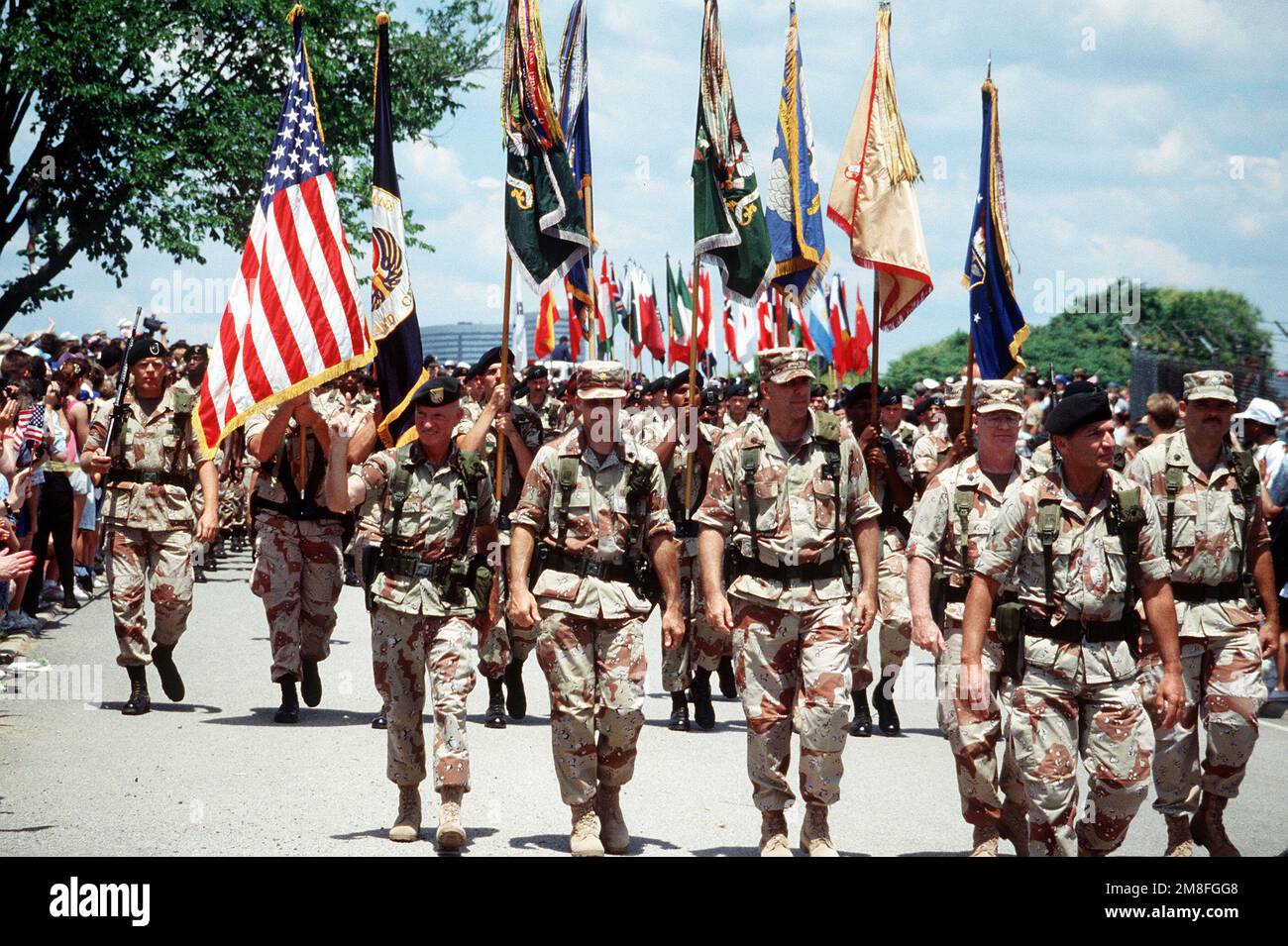 Led by their commanding officer, members of a U.S. Army unit march in ...