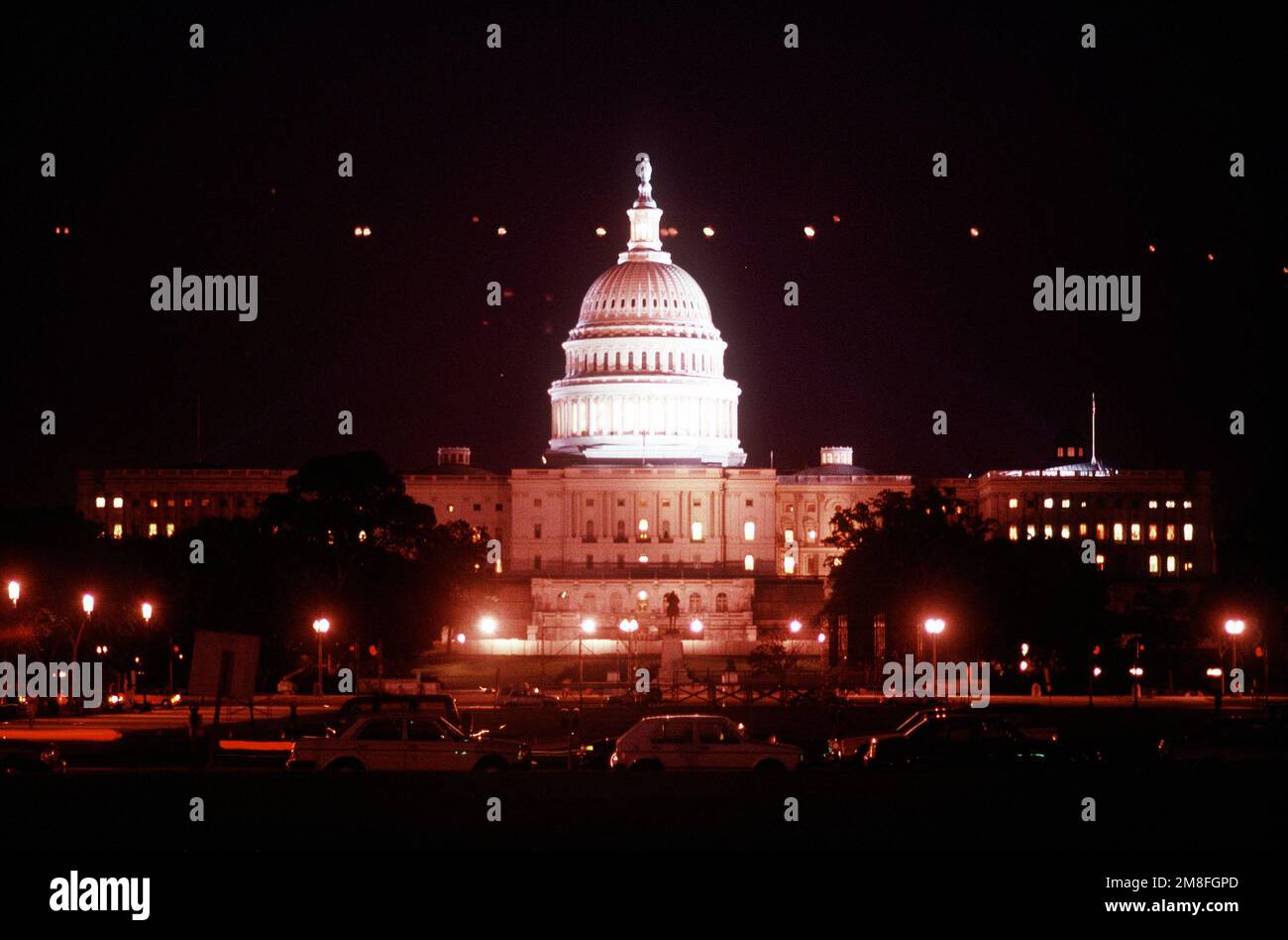 The U.S. Capitol is illuminated prior to fireworks concluding the ...