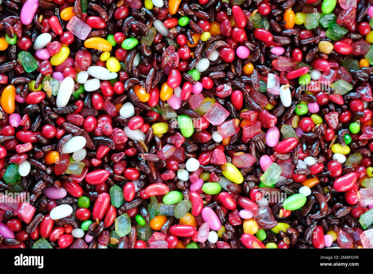 Indian variety of traditional mukhwas (mouth freshener) in bowl for ...