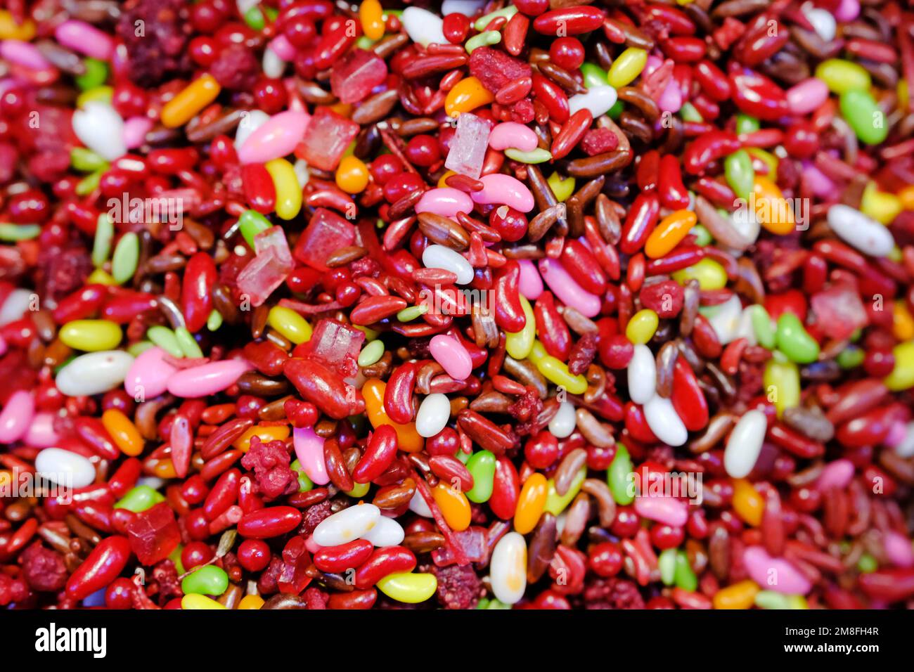 Indian variety of traditional mukhwas (mouth freshener) in bowl for ...