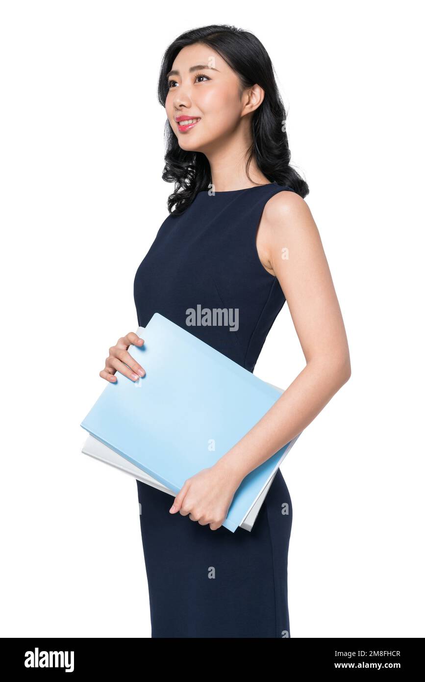 Professional women holding a folder Stock Photo - Alamy