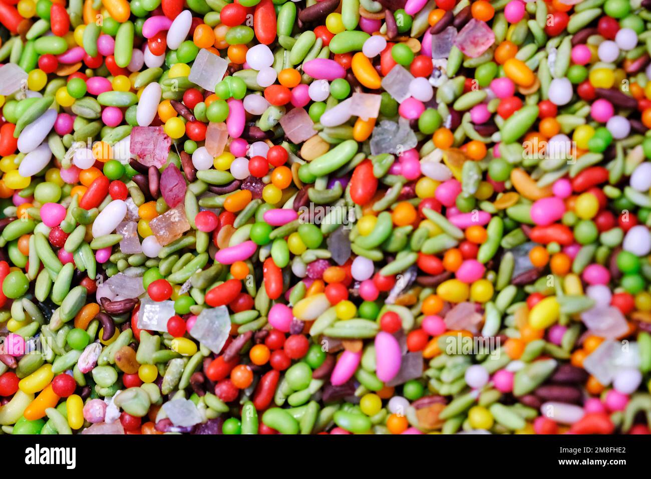 Indian variety of traditional mukhwas (mouth freshener) in bowl for ...