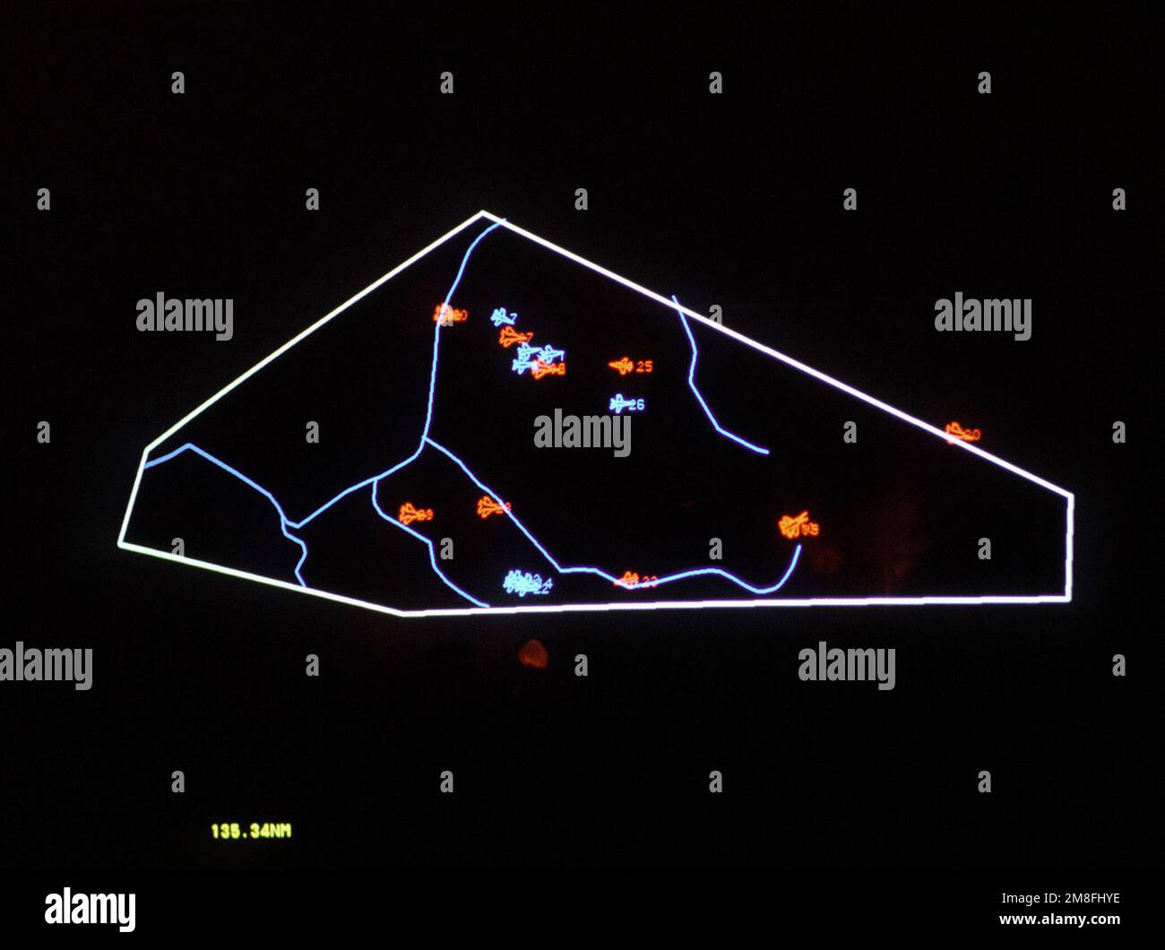 An Air Combat Maneuvering Instrumentation (ACMI) system digital display ...