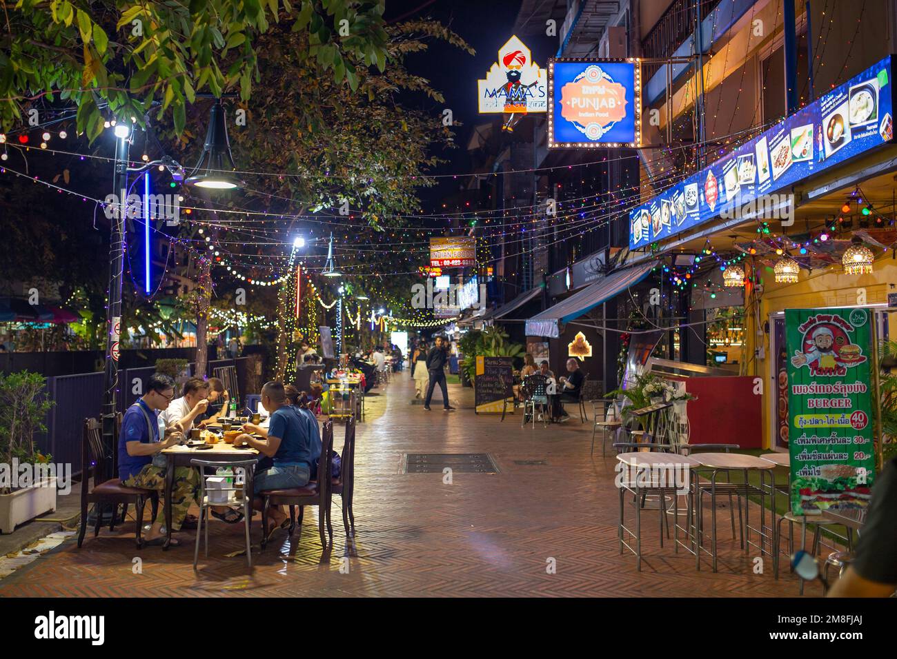 Bangkok, Thailand - January 13, 2023: People at Ong Ang Walking Street ...