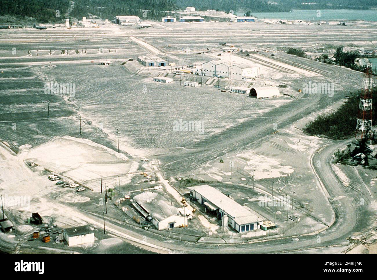 A blanket of ash covers the station in the aftermath of Mount Pinatubo ...