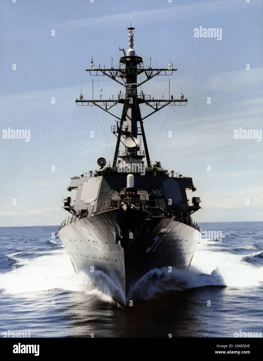 A bow view of the guided missile destroyer ARLEIGH BURKE (DDG-51 ...