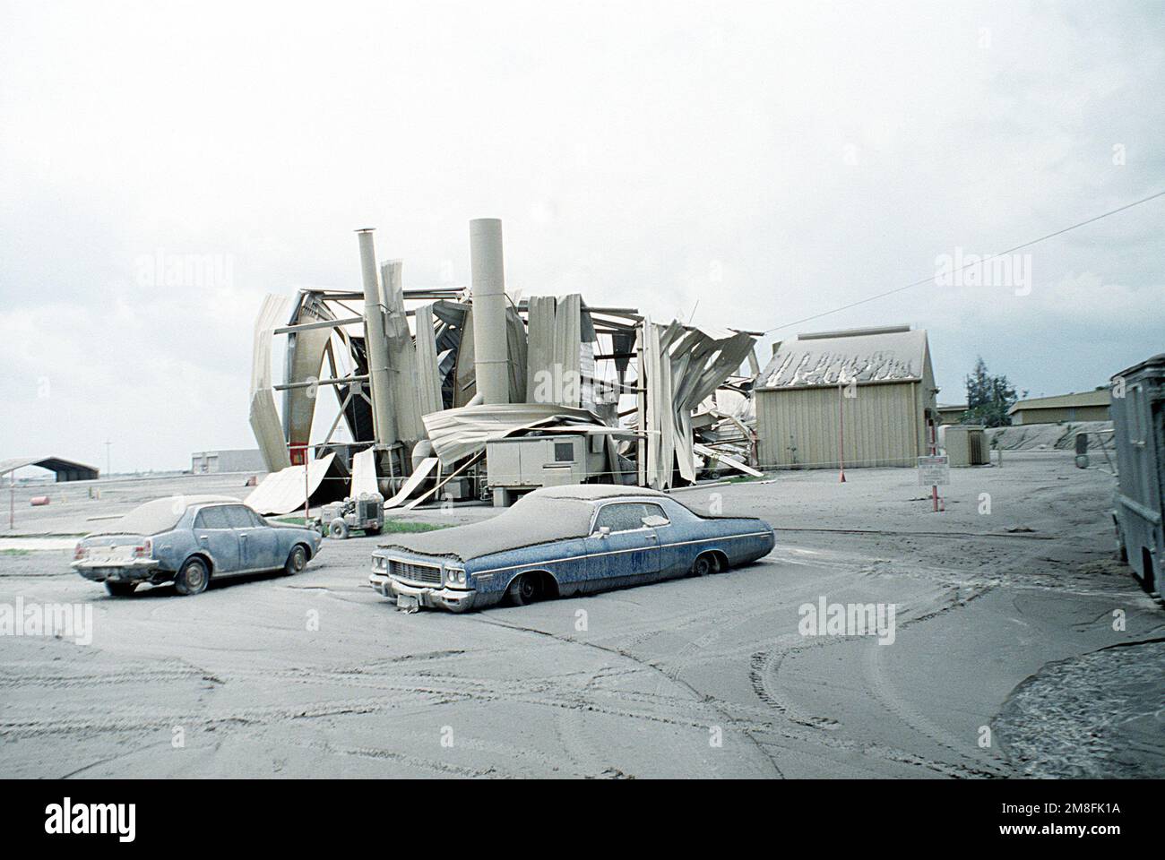 A view of the damage caused to the fuel systems maintenance dock by the ...