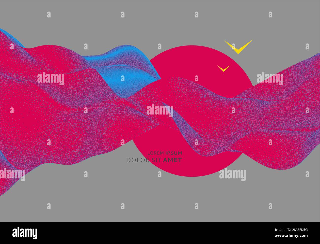 3D wavy background with dynamic effect. Abstract vector illustration ...