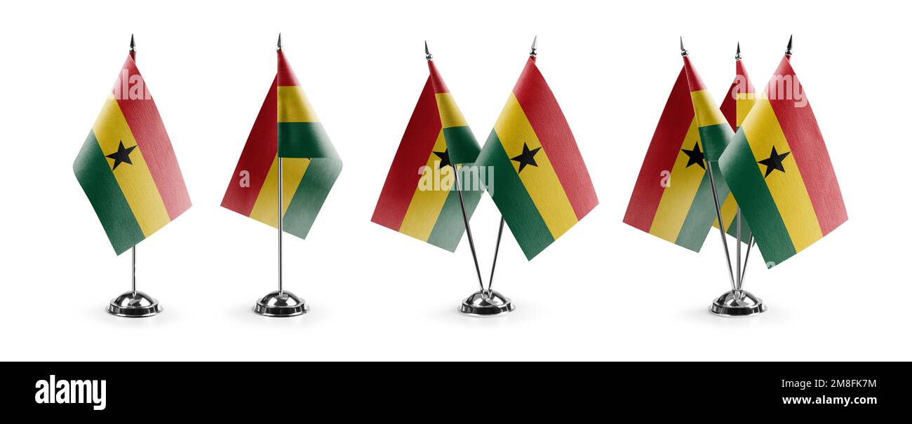 Small national flags of the Ghana on a white background Stock Photo - Alamy