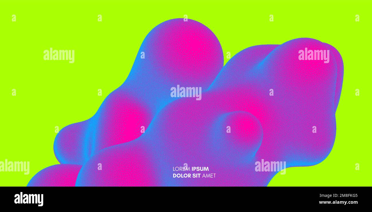 Abstract three-dimensional composition in dotwork style. Pointillism ...