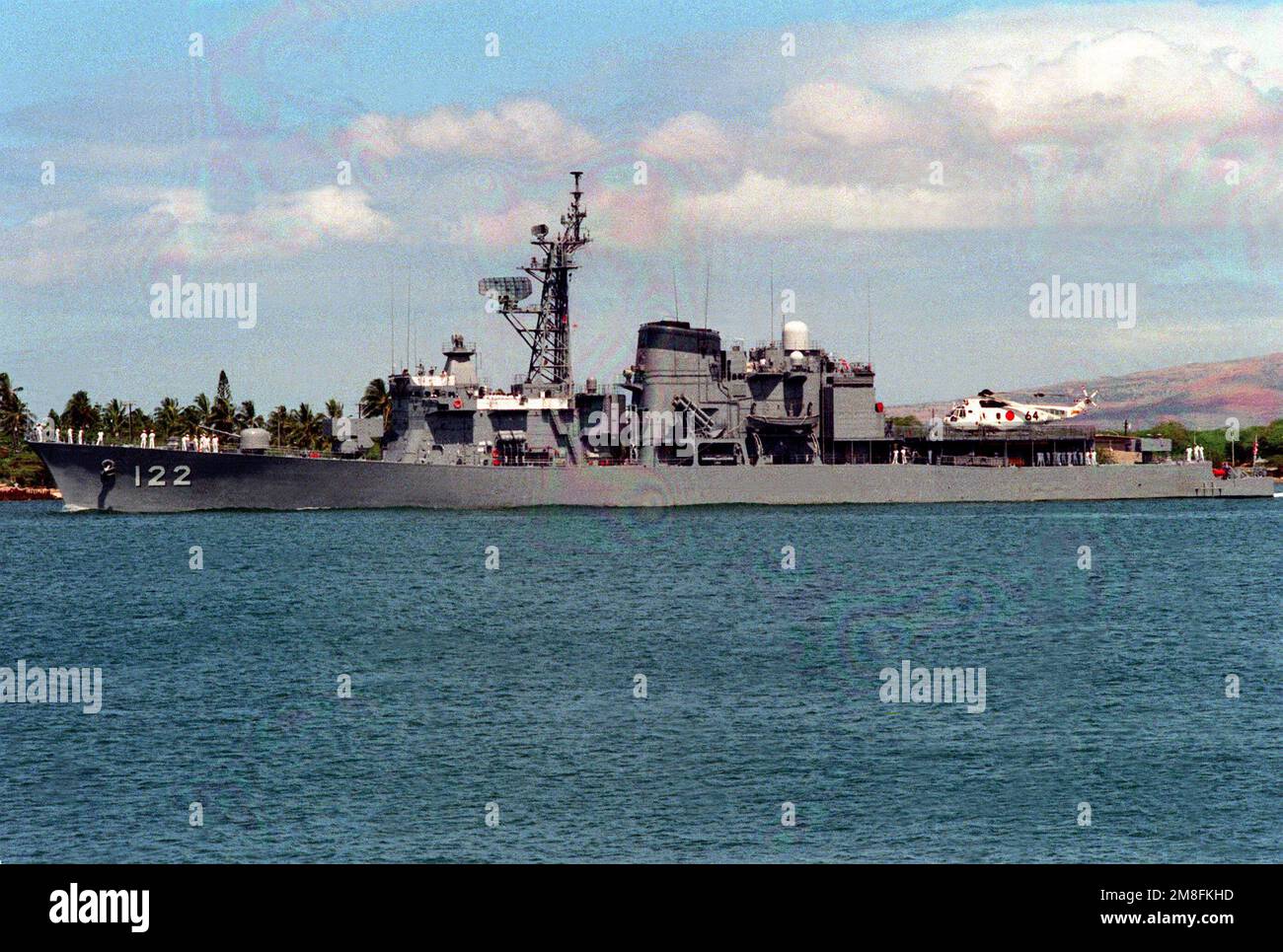 A port beam view of the Japanese Maritime Self-Defense Force (JMSDF ...