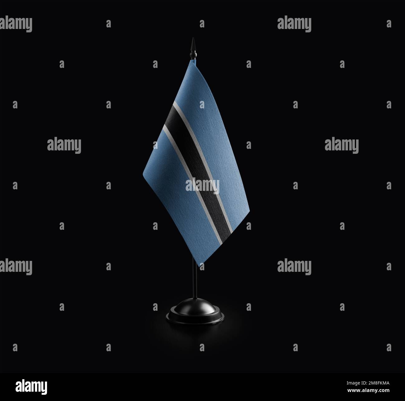 Small national flag of the Botswana on a black background Stock Photo ...