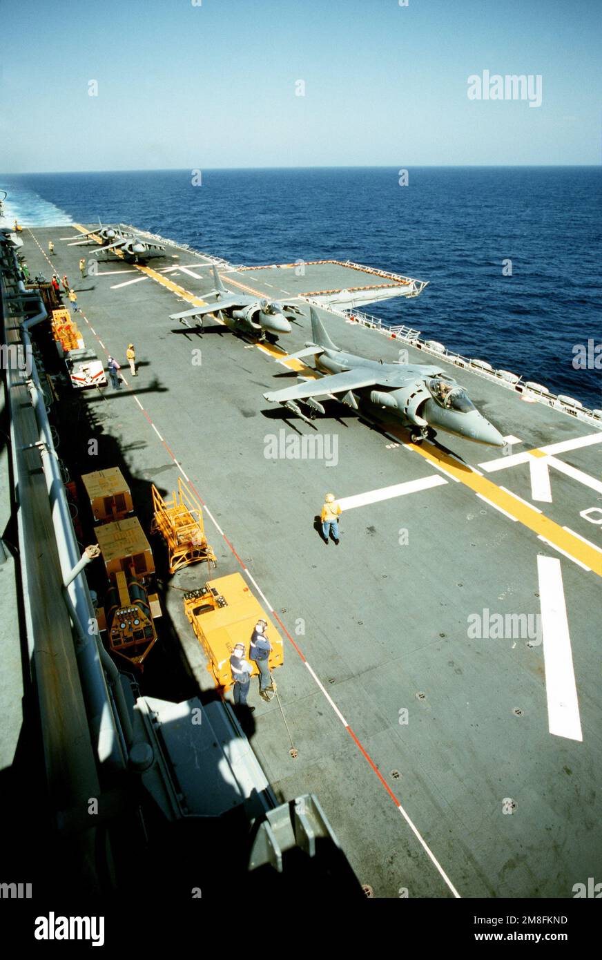 Four AV-8B Harrier aircraft attached to Marine Medium Helicopter ...