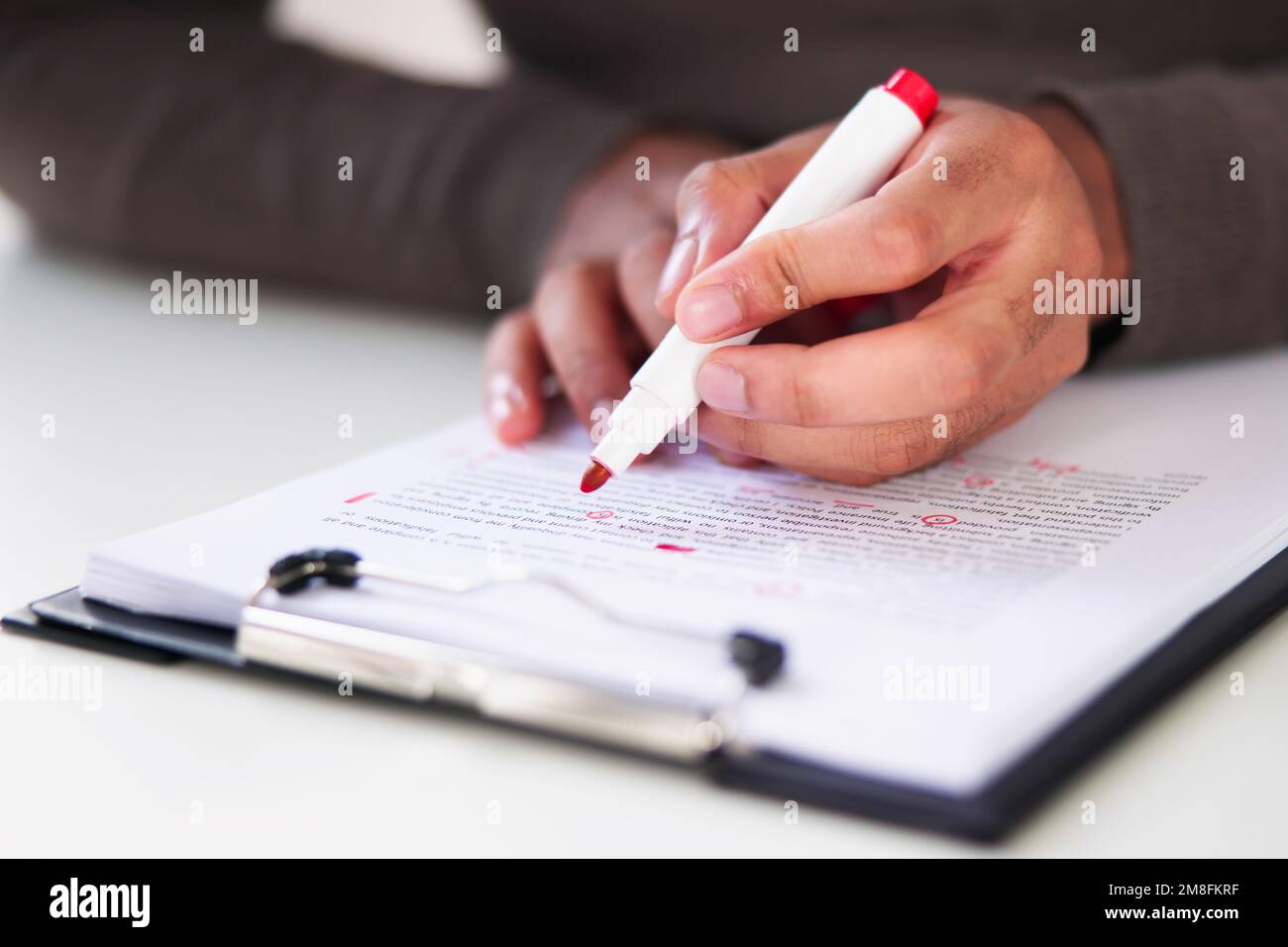 Book Script Edit And Paper Text Proofreading Stock Photo - Alamy