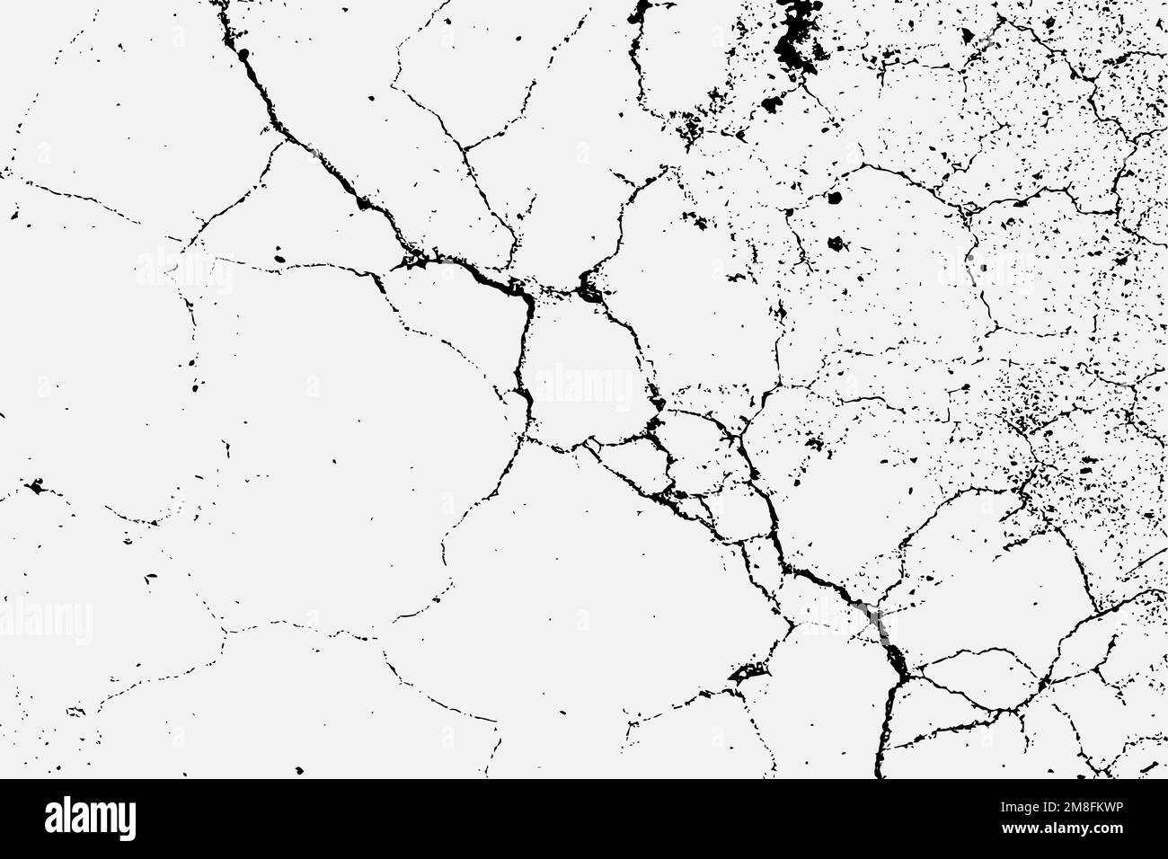 Texture of arid ground cracks and splashes of stains, black and white texture background EPS ...