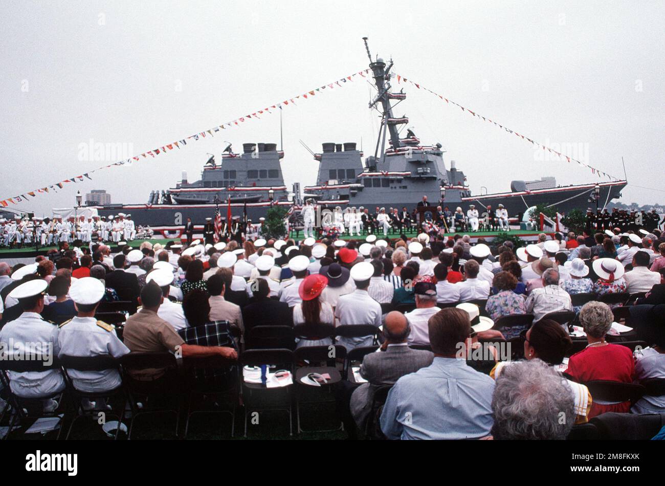 The audience listens as Secretary of Defense Richard B. Cheney speaks ...