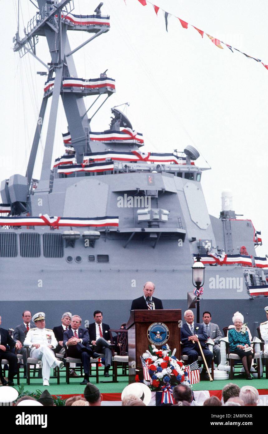 Secretary Of Defense Richard B Cheney Addresses The Crowd During The