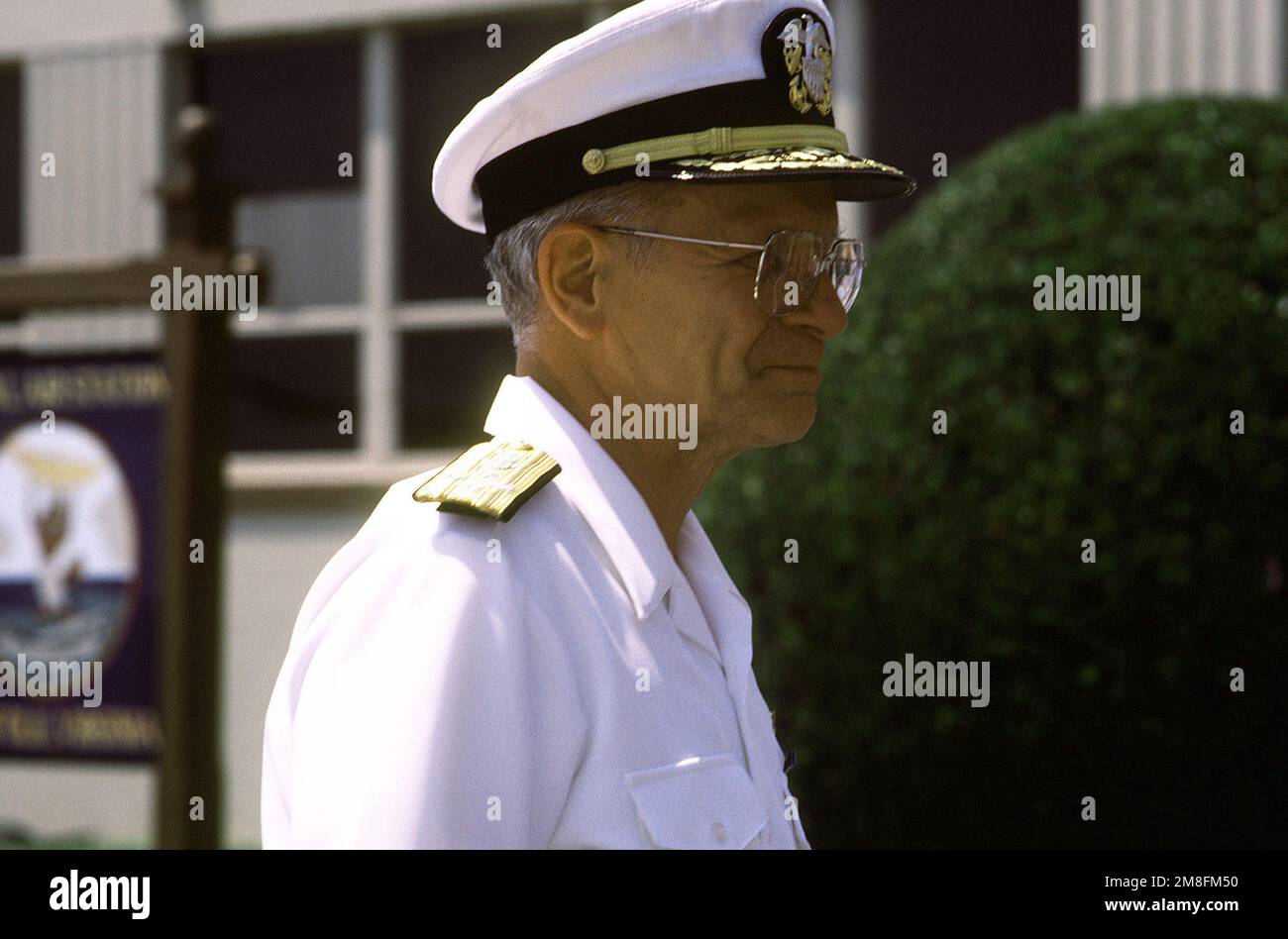 ADM Leon A. Edney, commander in chief, U.S. Atlantic Command, waits to ...