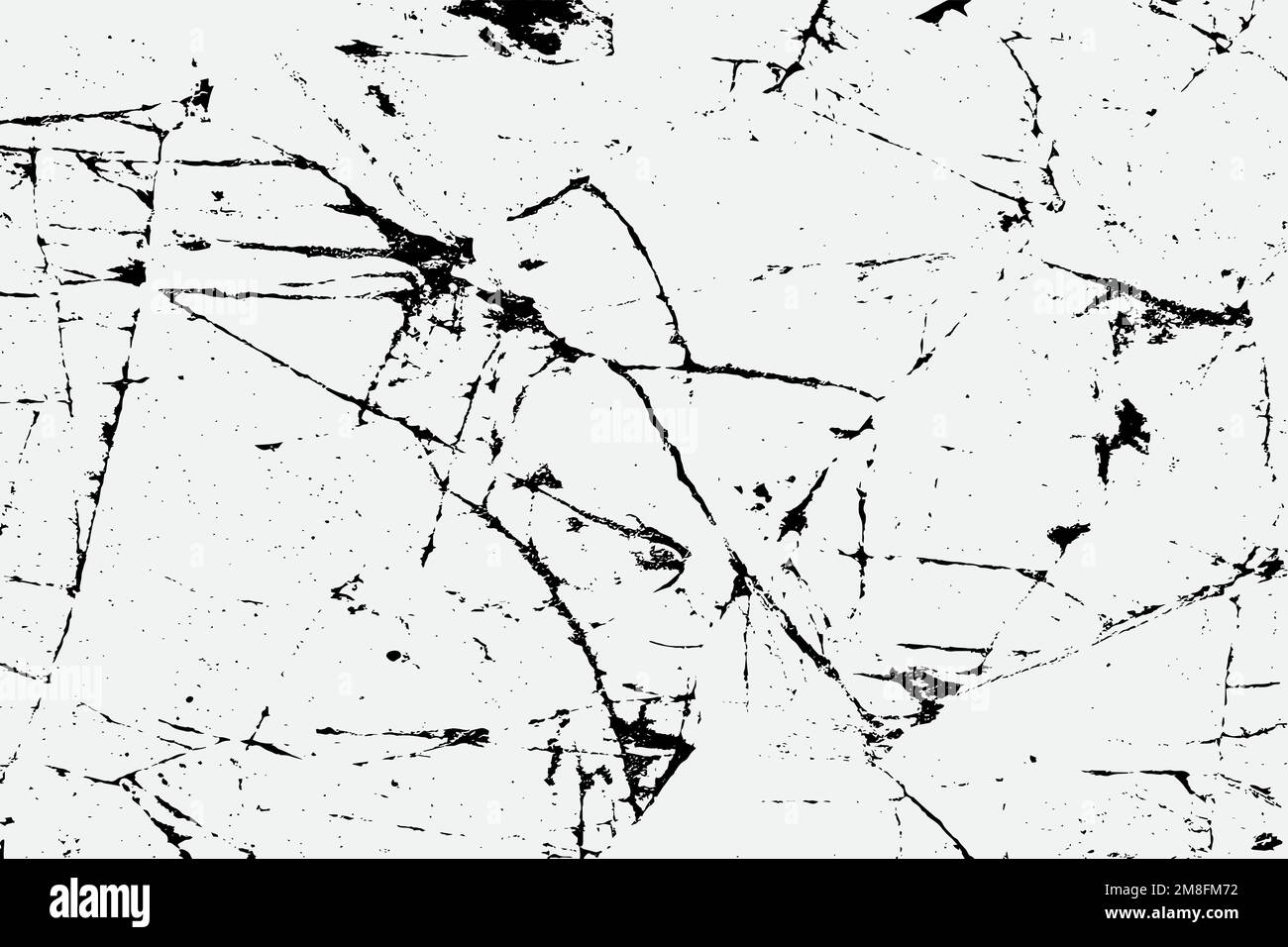 Texture of arid ground cracks and splashes of stains, black and white ...