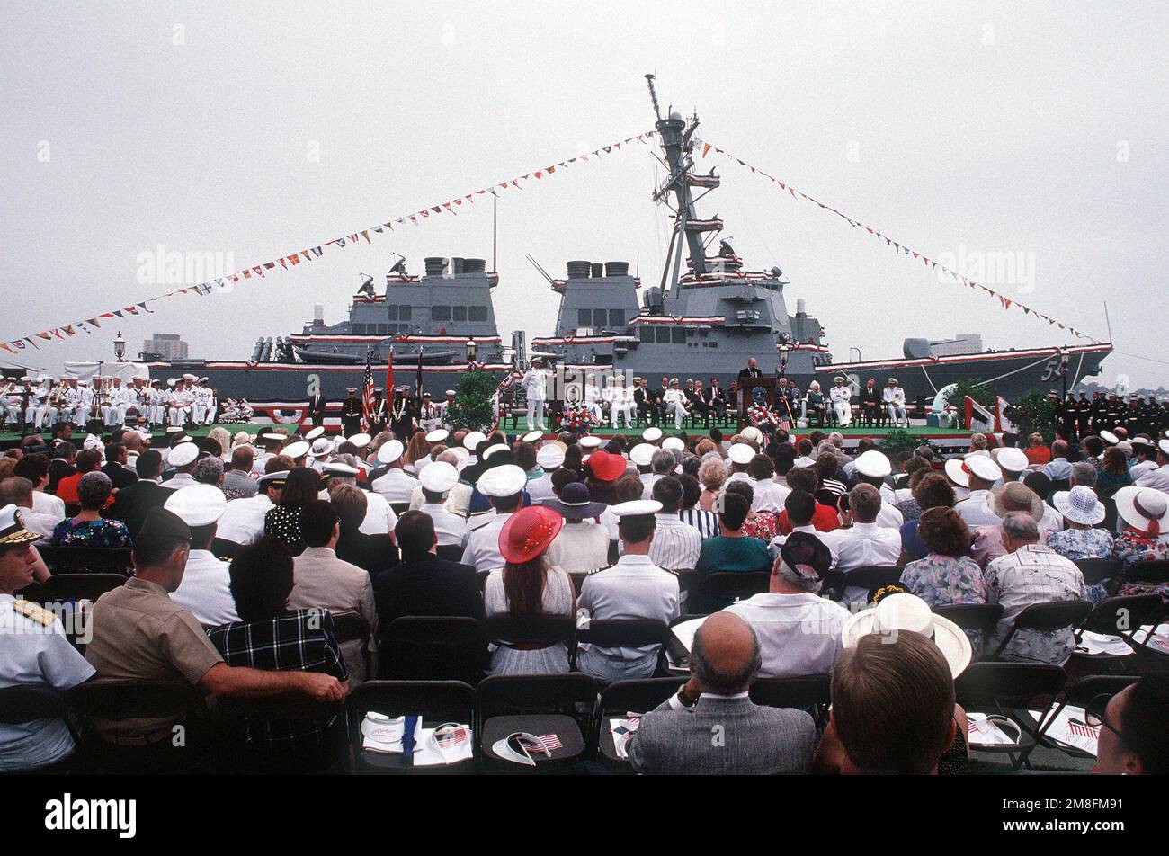The audience listens to Secretary of Defense Richard B. Cheney as he ...