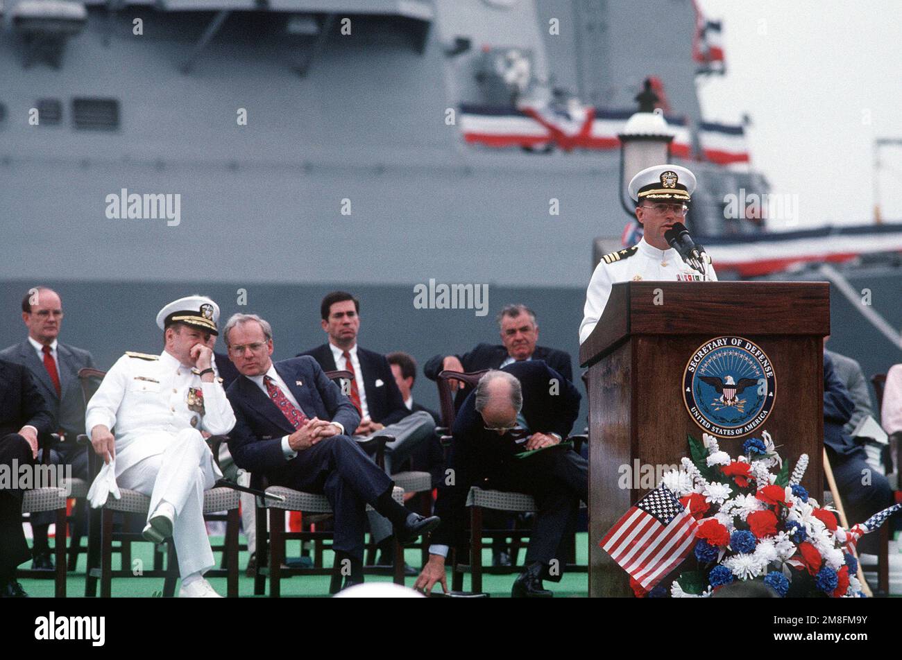 CMDR John G. Morgan Jr., commanding officer of the guided missile ...