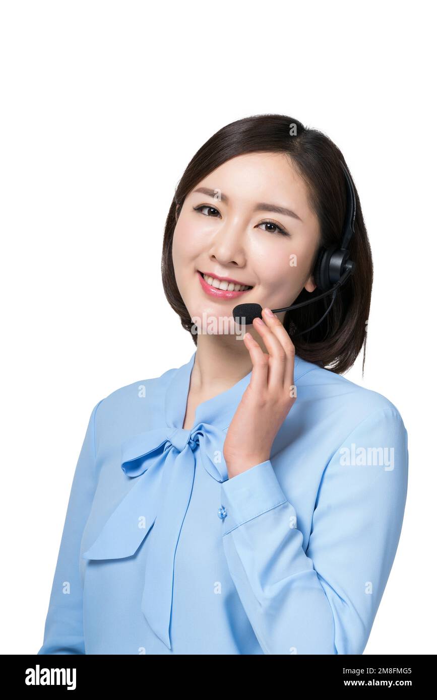 The young woman customer service Stock Photo - Alamy