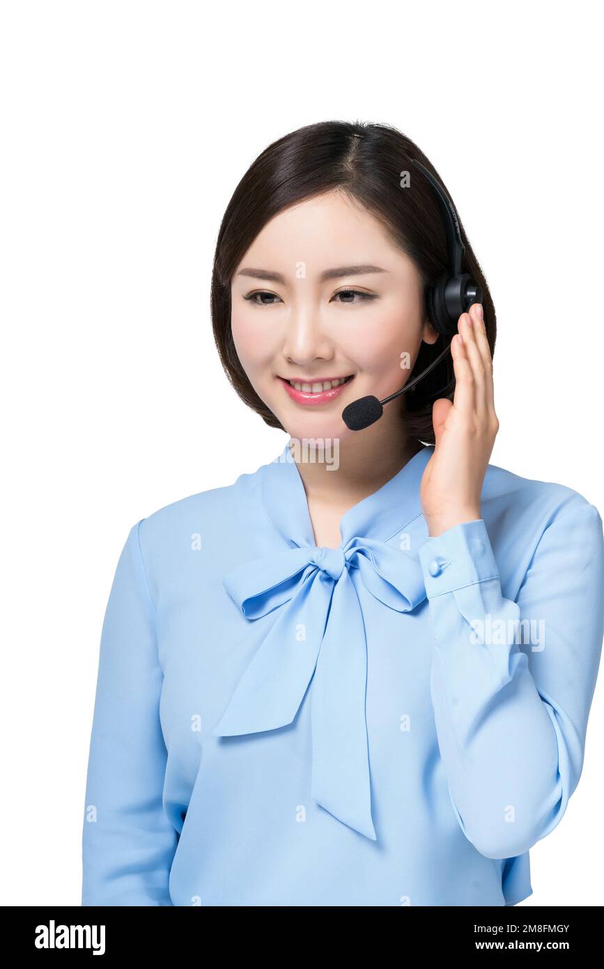 The young woman customer service Stock Photo - Alamy
