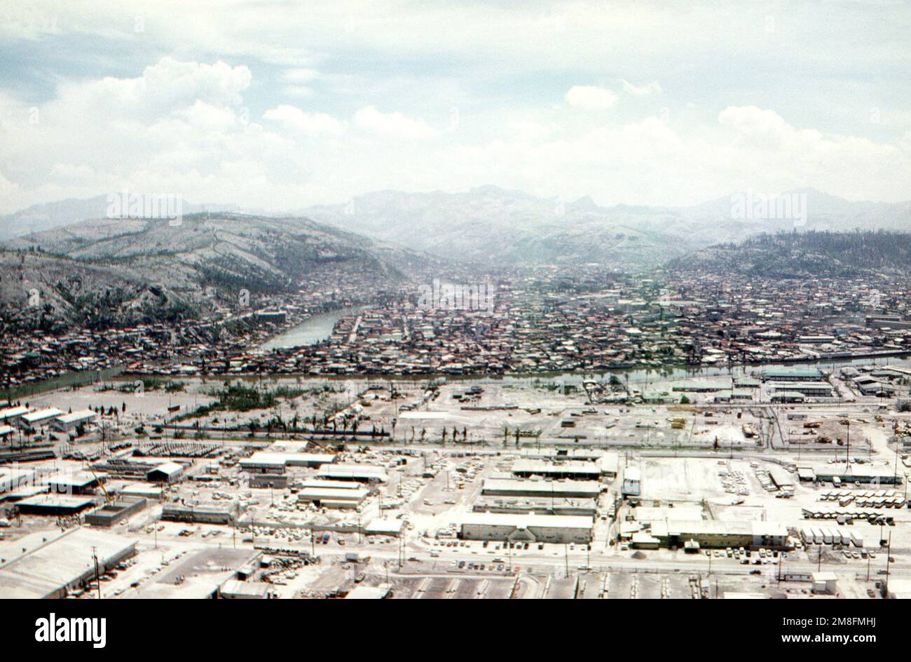 Ash covers the naval station following the eruption of Mount Pinatubo ...