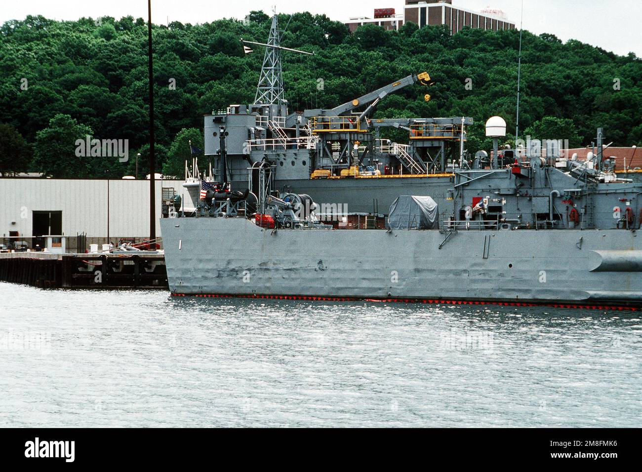 A view of sonar gear on the fantail of the USNS GLOVER (AGFF 1) as the ...