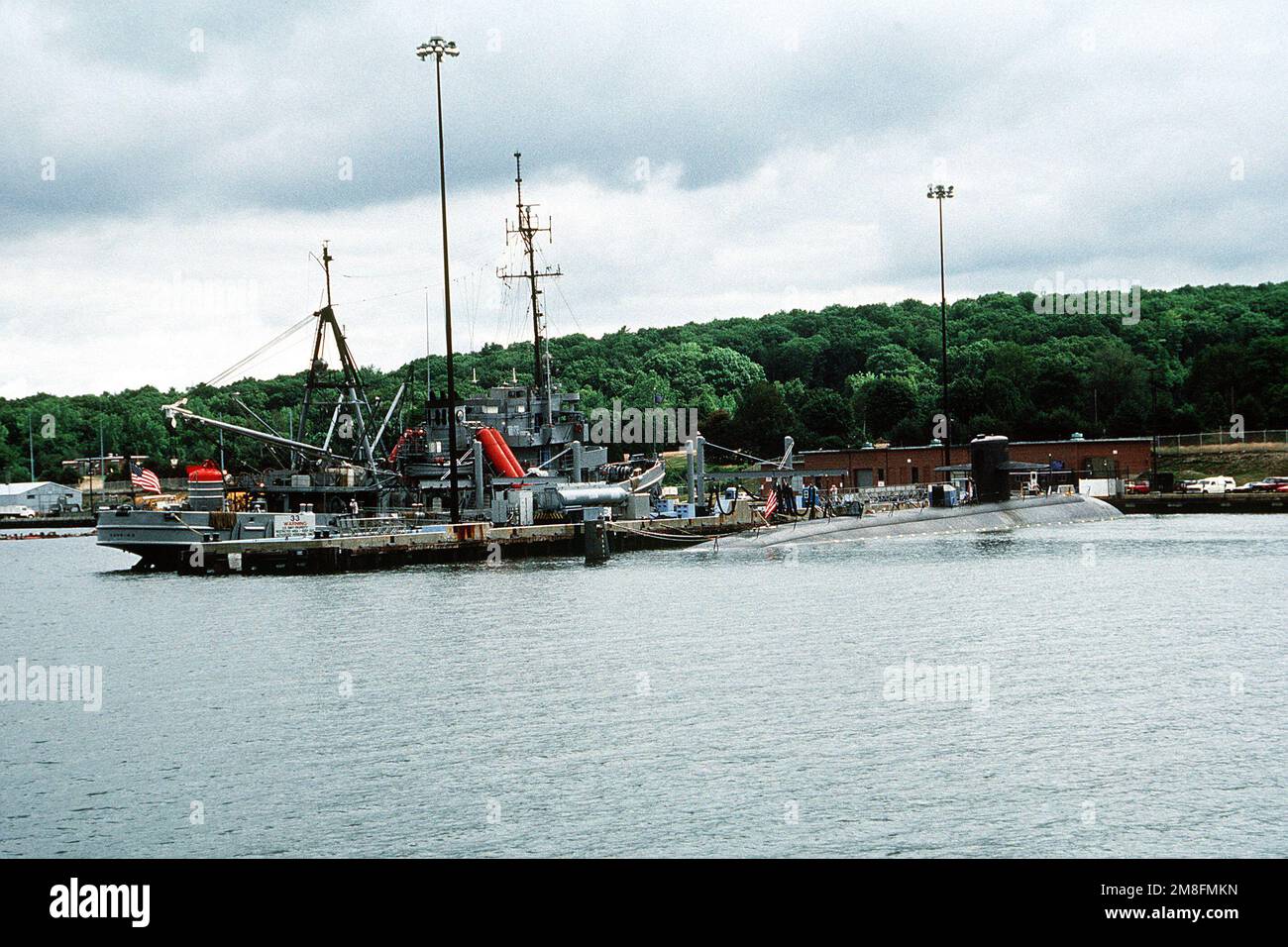 A starboard quarter view of a Los Angeles class nuclear-powered attack ...