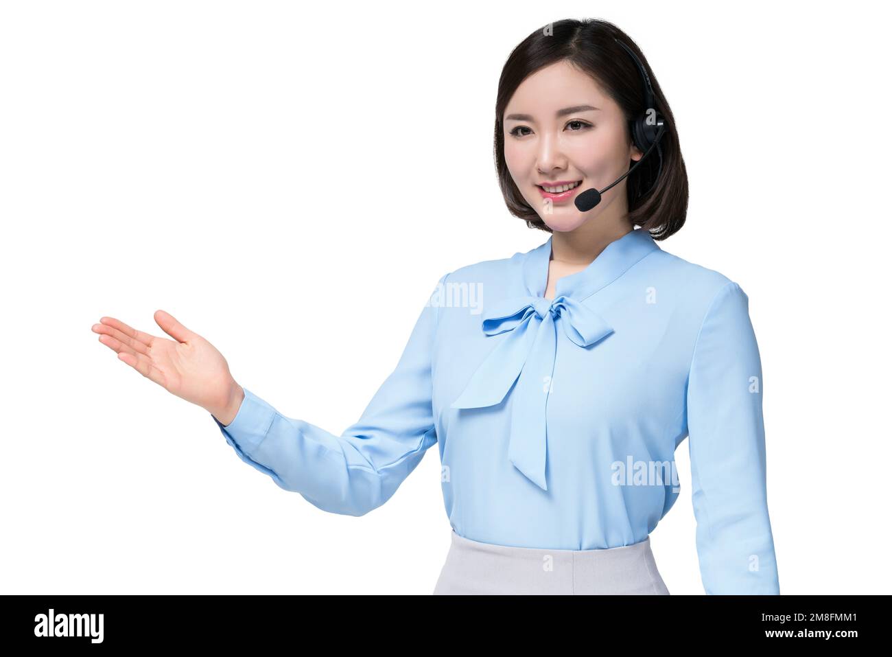 The young woman customer service Stock Photo - Alamy