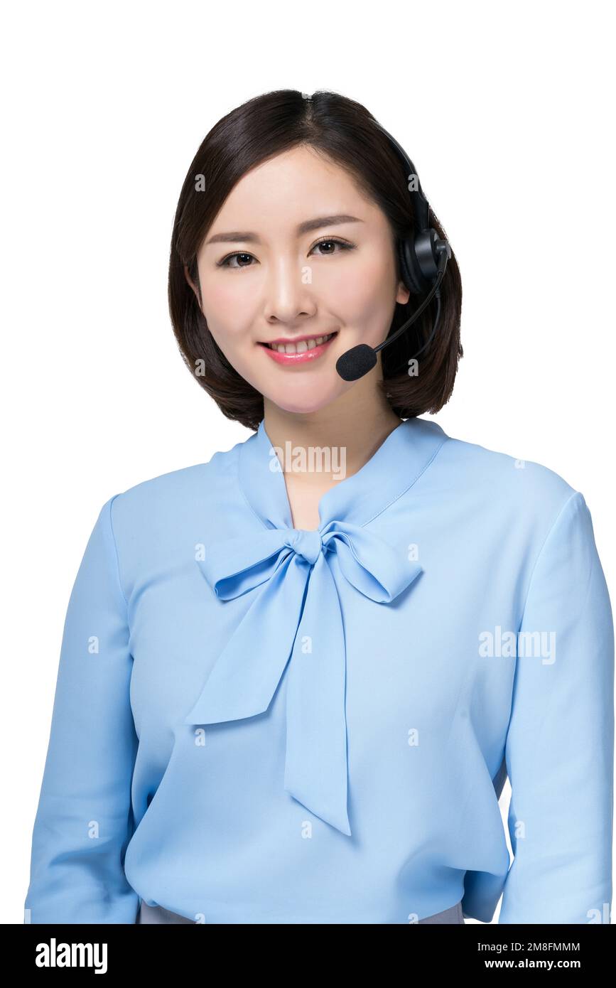 The young woman customer service Stock Photo - Alamy