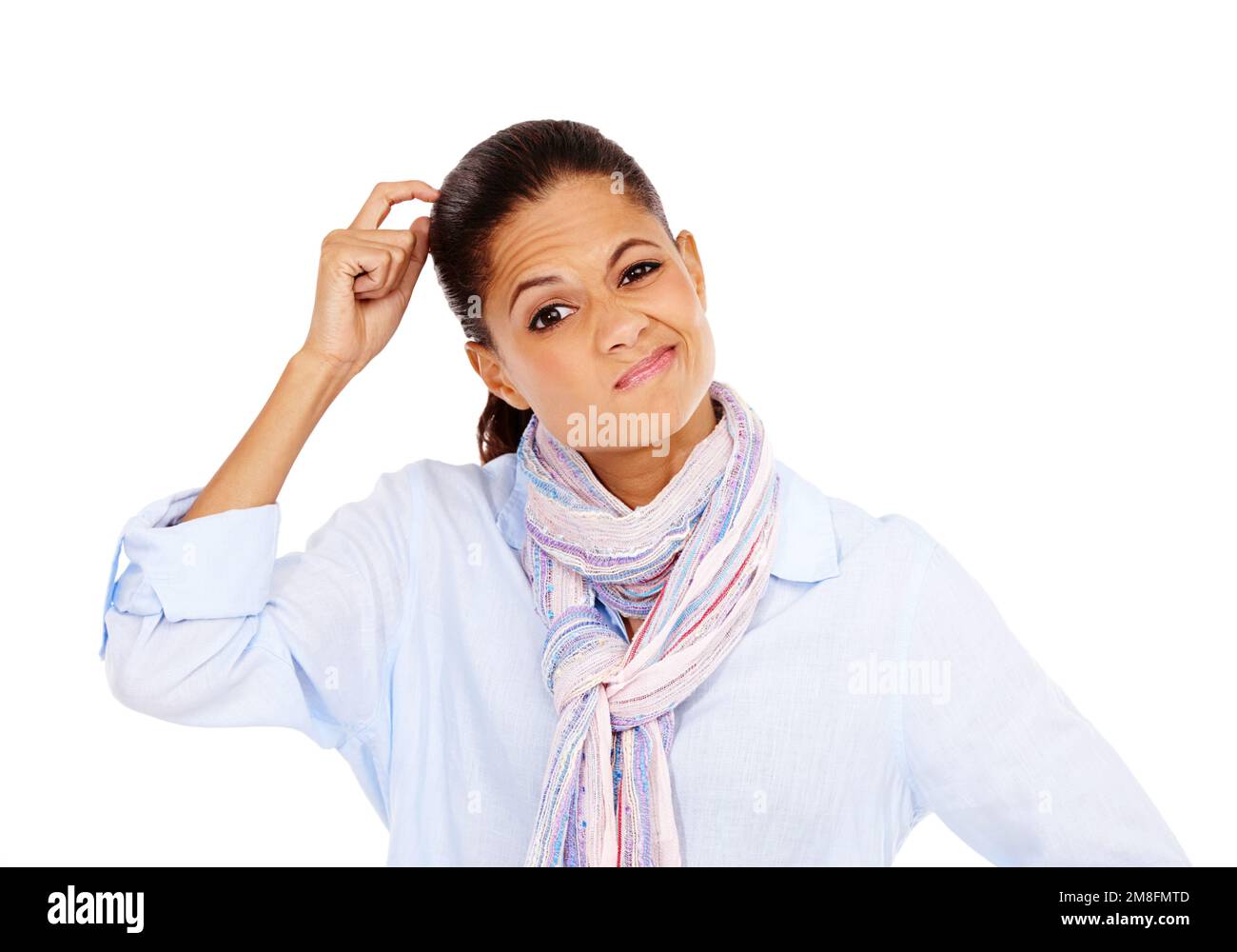 Puzzled beautiful girl thinking hi-res stock photography and images - Alamy