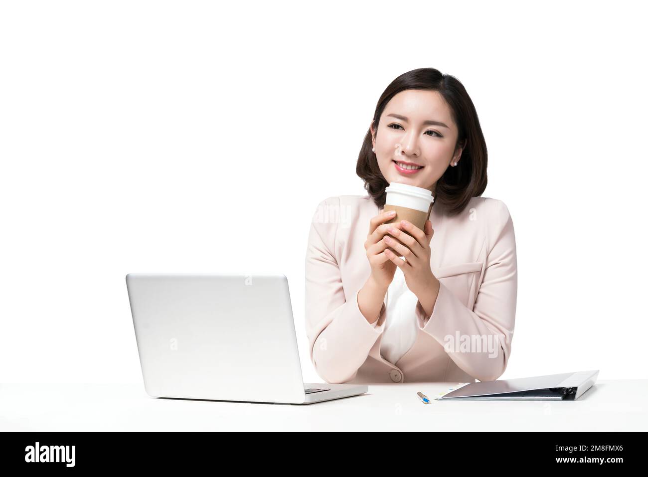 Business woman using pen Cut Out Stock Images & Pictures - Alamy